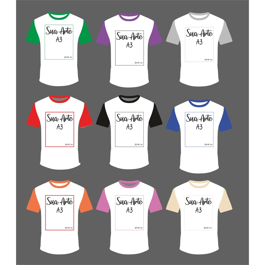 Camisa Personalizada com manga Colorida e Gola Colorida | Shopee Brasil