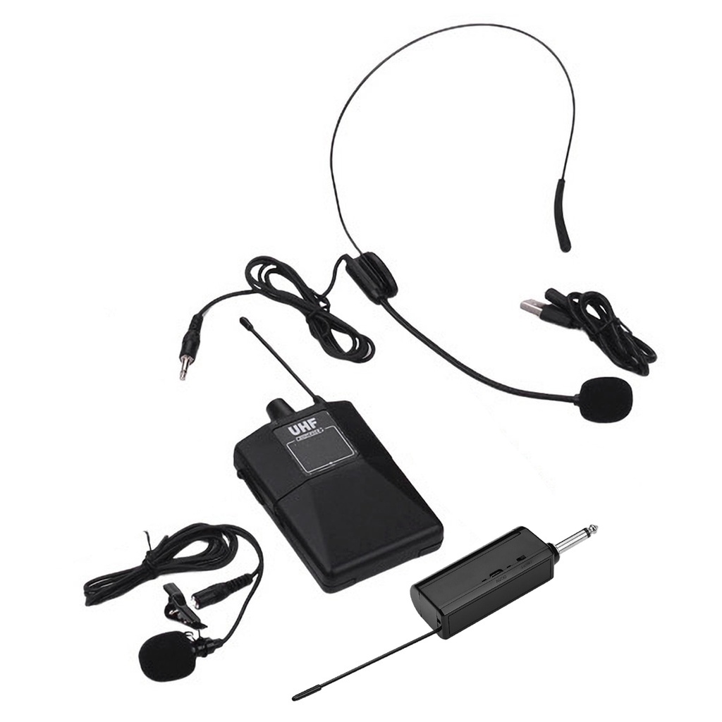 Microfone Auricular Wireless Frequencia Dupla Headset UHF | Shopee Brasil