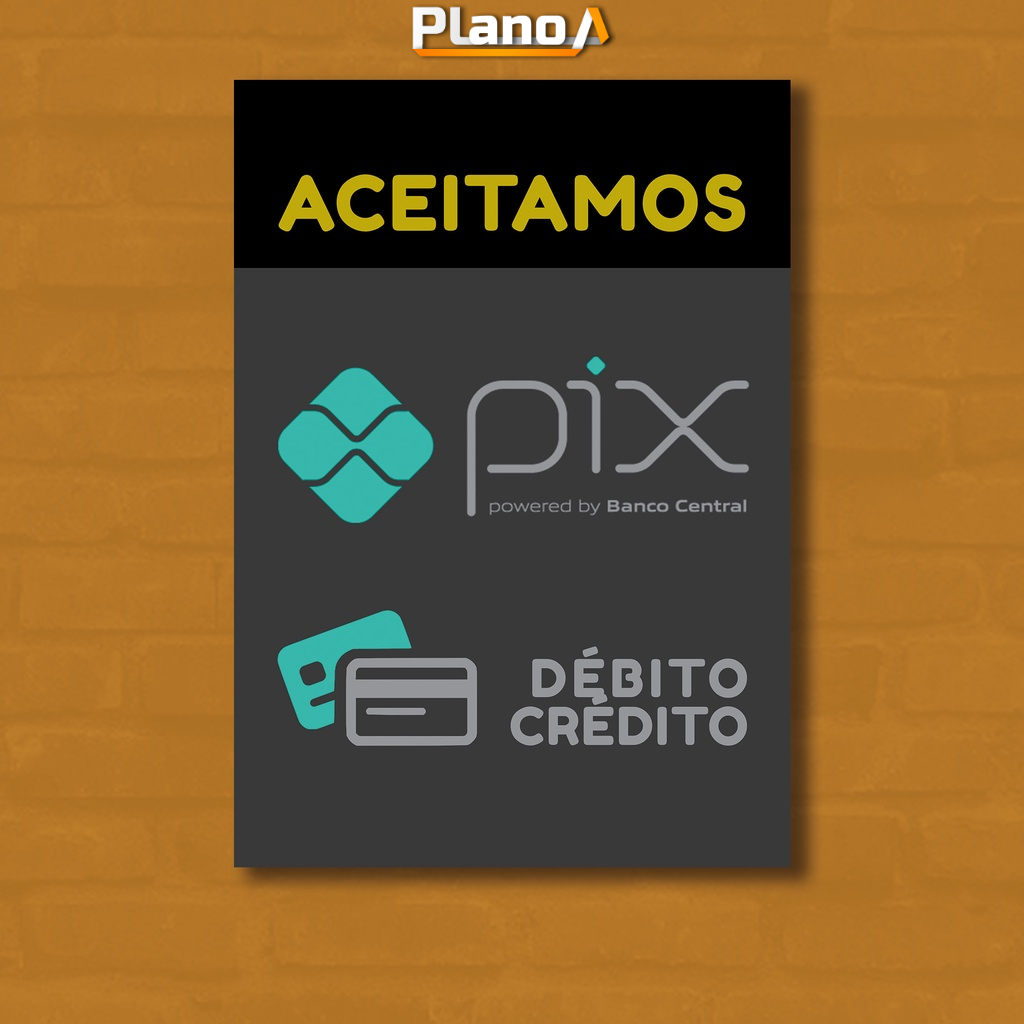 Placa Aceitamos Pix e Cartão Plaquinha Informativa de Pagamento ...