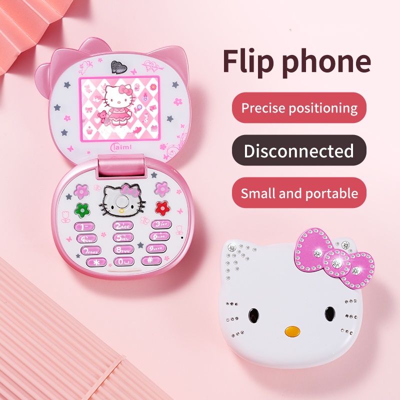 Mini Phone Cute Hello-Kitty K688 Kids Phone Flip Smart Chip Girl ...