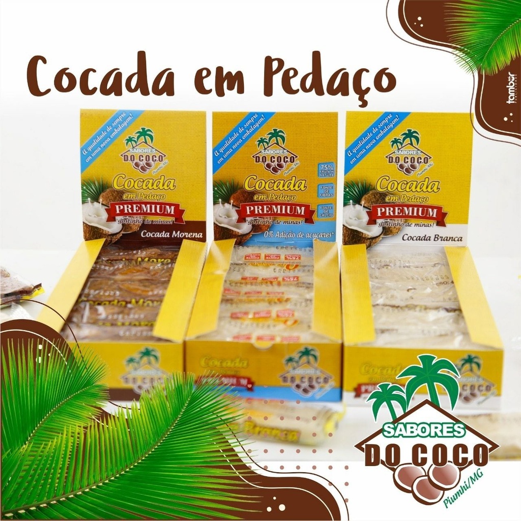 Doces pote Cocada Cremosa Branca e Morena Zero Açucar "Sabores Do Coco ...