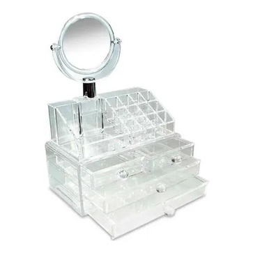 Organizador E Suporte Em Acrilico E Espelho Porta Maquiagem | Shopee Brasil