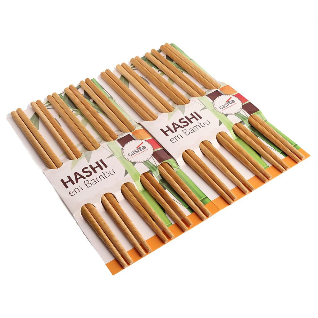 Kit Hashi em Bambu com 10 Pares de 24cm Casita | Shopee Brasil