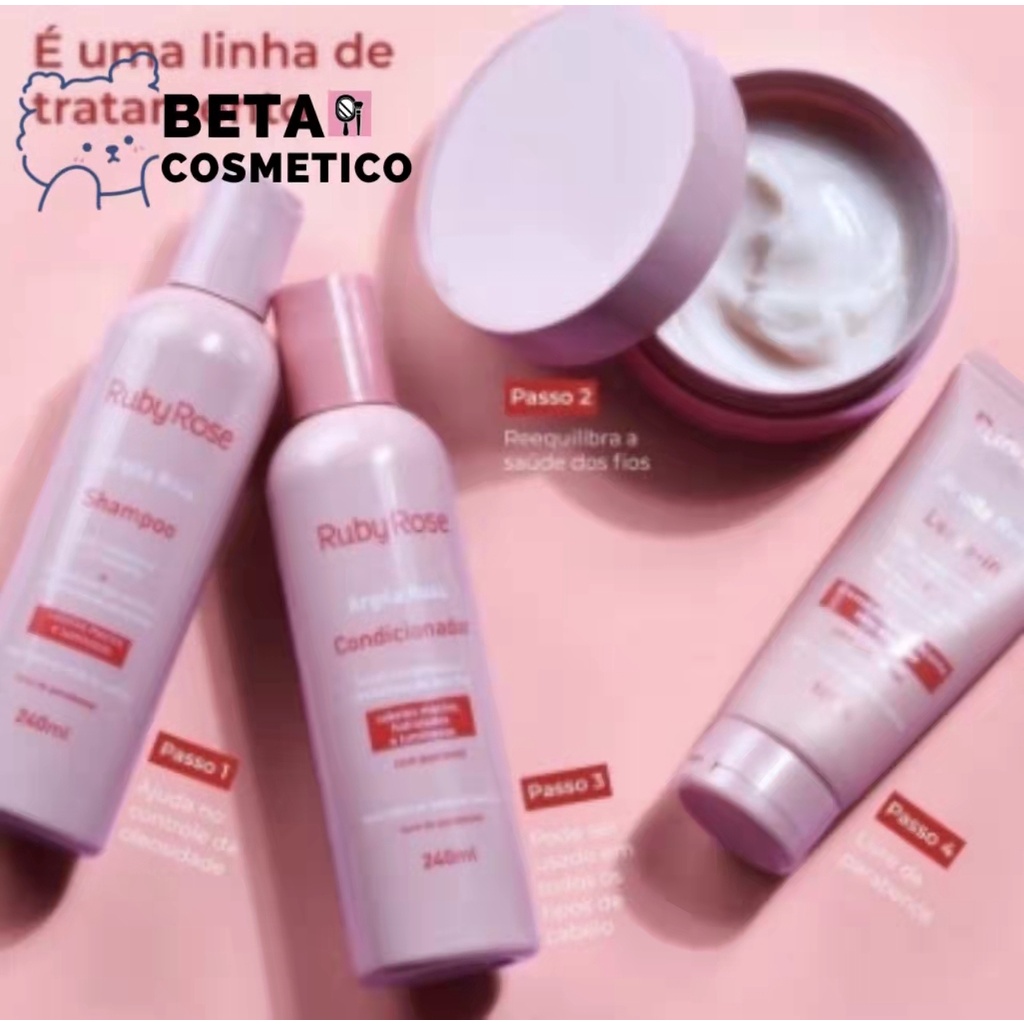 Linha Ruby Rose Tratamento Capilar Argila Rosa | Shopee Brasil