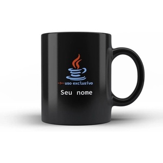 Caneca Preta Programador (a) Java Com Seu Nome Personalizado | Shopee Brasil