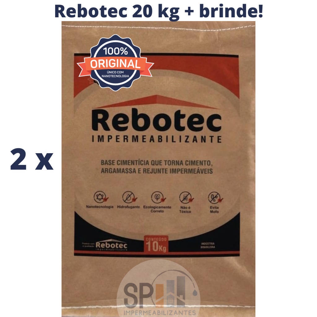 Rebotec 20 kg impermeabilizante hidrofugante original para paredes e ...