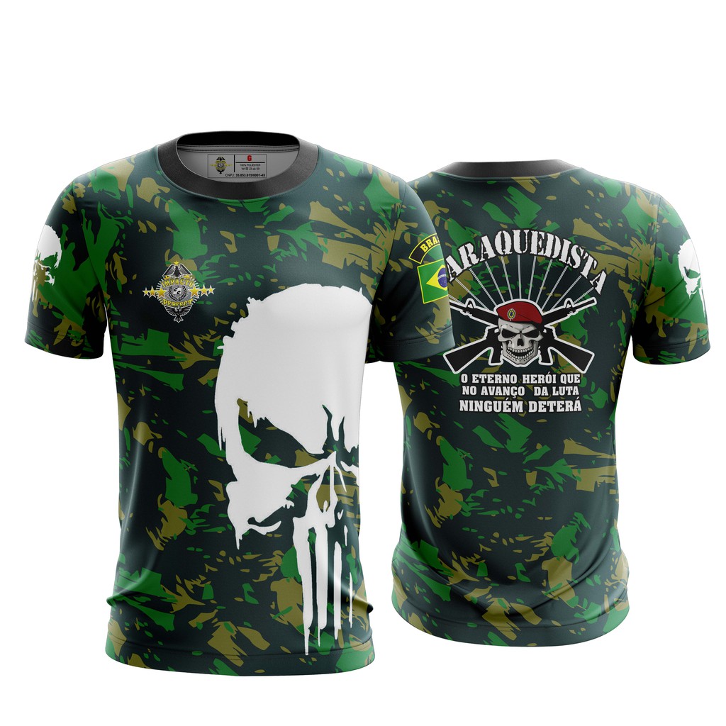 CAMISA CAMISETA PARAQUEDISTA EXERCITO-EXP | Shopee Brasil