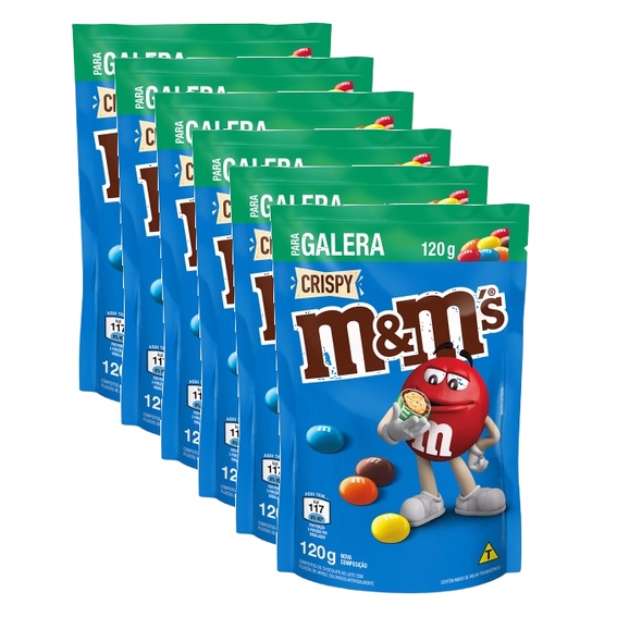 kit 6 Chocolate Confeito M&Ms Crispy Mars 120g | Shopee Brasil