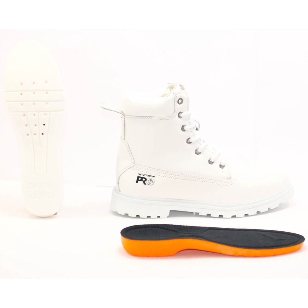 Bota Branca De Couro Botinha Blogueira Gogowear Branca Botina Branco ...