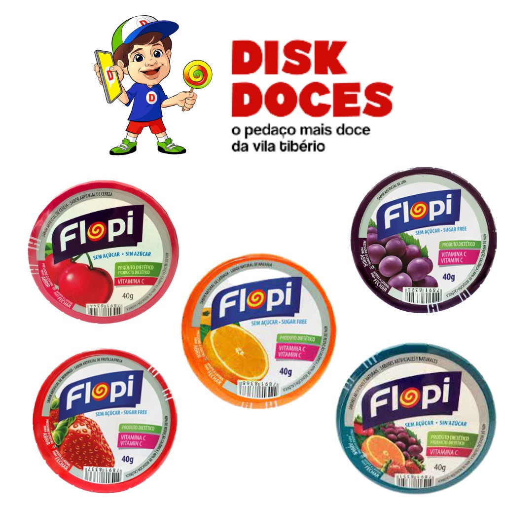 Bala Florestal Diet Zero Açucar Flopi Sabores Variados 40g | Shopee Brasil