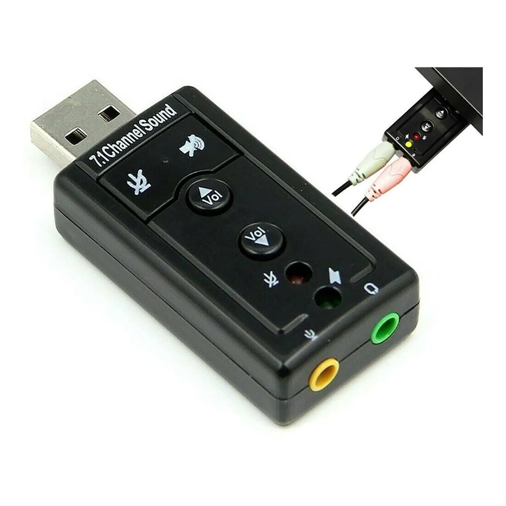 Placa De Som Usb Externa com P2 Computador Pc Notebook Adaptador Áudio ...
