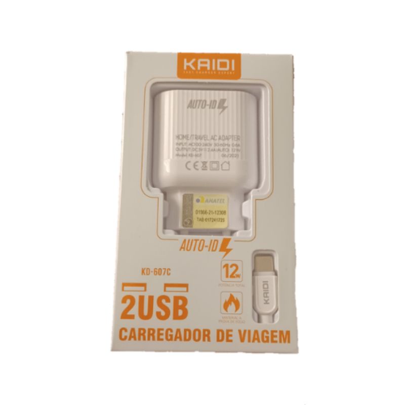 Carregador Kaidi Fonte 2 Usb + Cabo USB-C / Tipo-C Kd-607c | Shopee Brasil Carregador Kaidi Fonte 2 Usb + Cabo USB-C / Tipo-C Kd-607c | Shopee Brasil