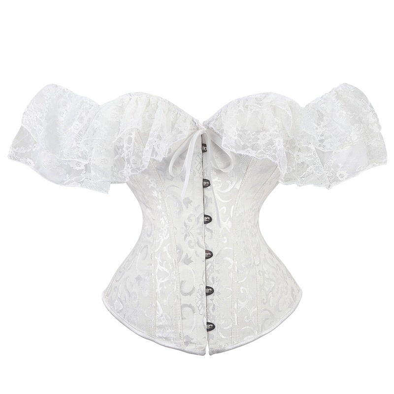 Corpete Corset Corselet Cinta Modeladora Renda Branco A M521 | Shopee ...