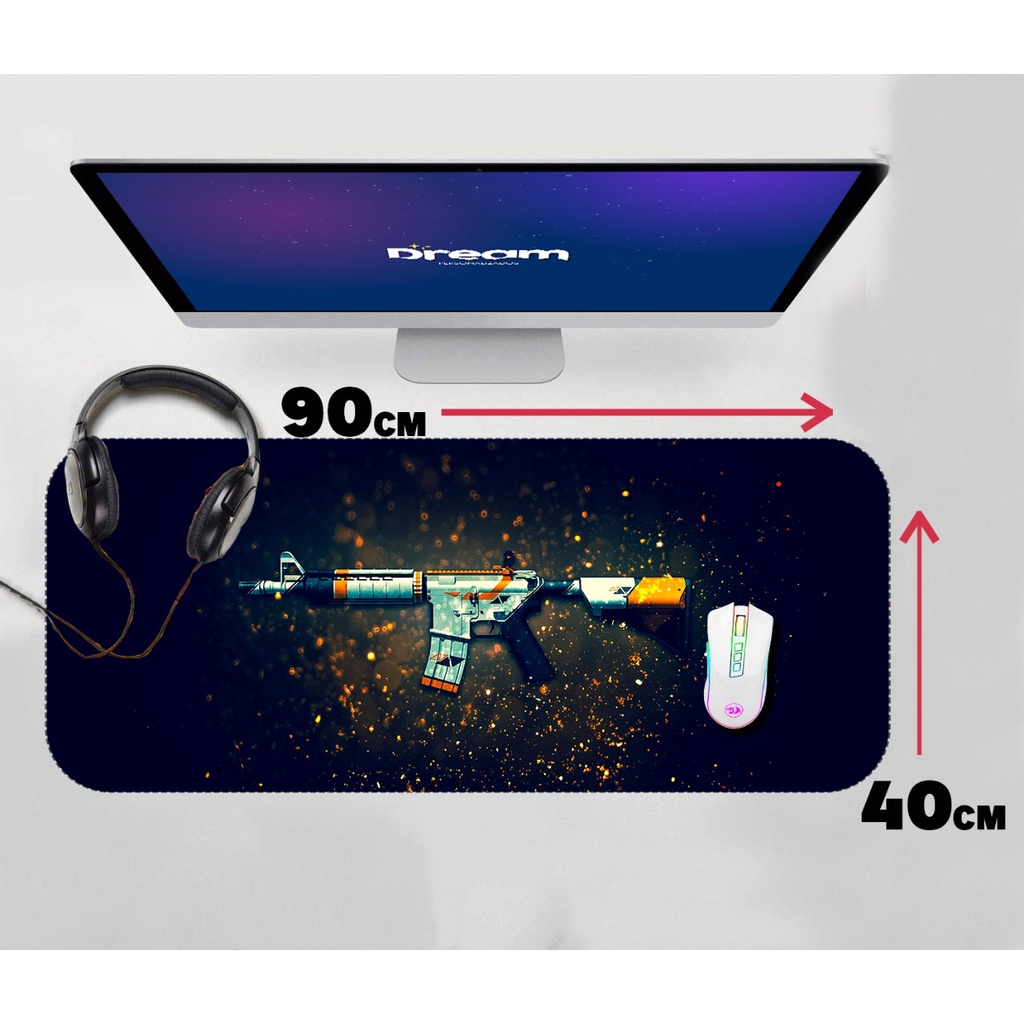Mouse Pad Gamer CS GO Counter Strike Grande 90x40 Personalizado m4 ...