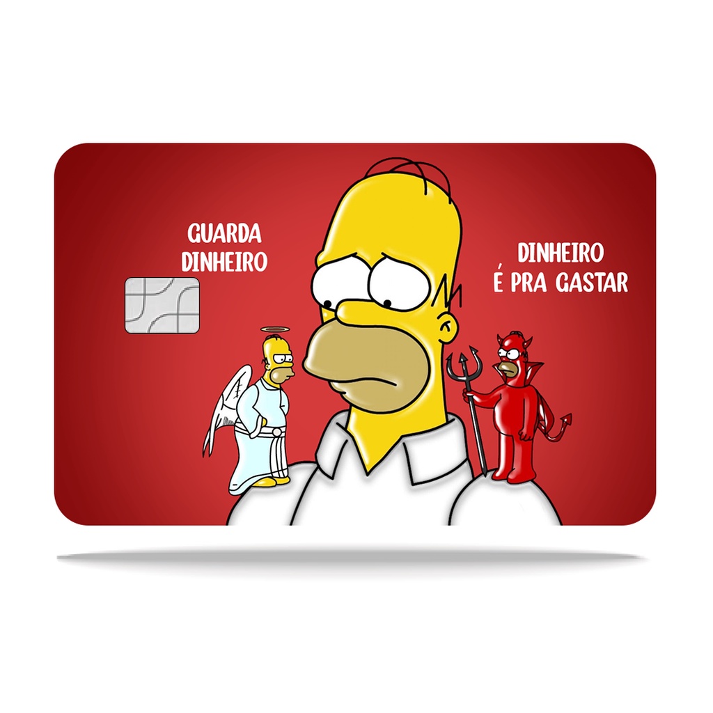 Película Adesiva Para Cartão De Crédito Meme Homer Simpson Dinheiro é ...