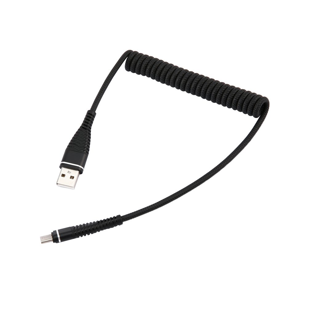 USB-C Type C Cable Coiled Spring Type-C Data Sync Charging Cable ...