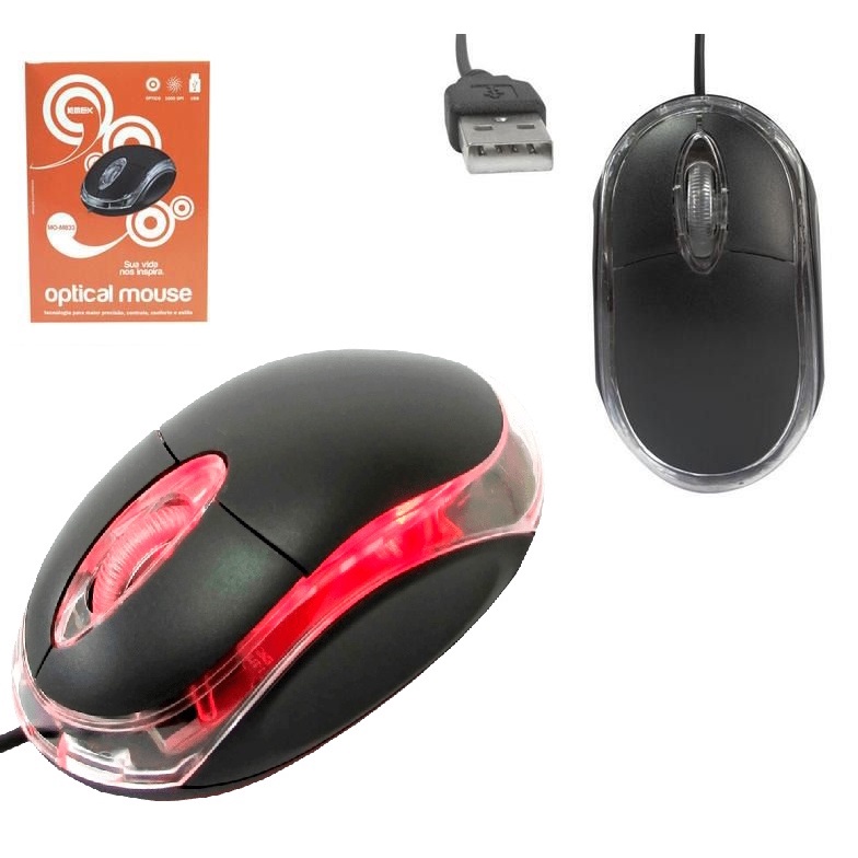 MOUSE USB PARA COMPUTADOR OU NOTEBOOK KMEX MO-M833 1000DPI | Shopee Brasil