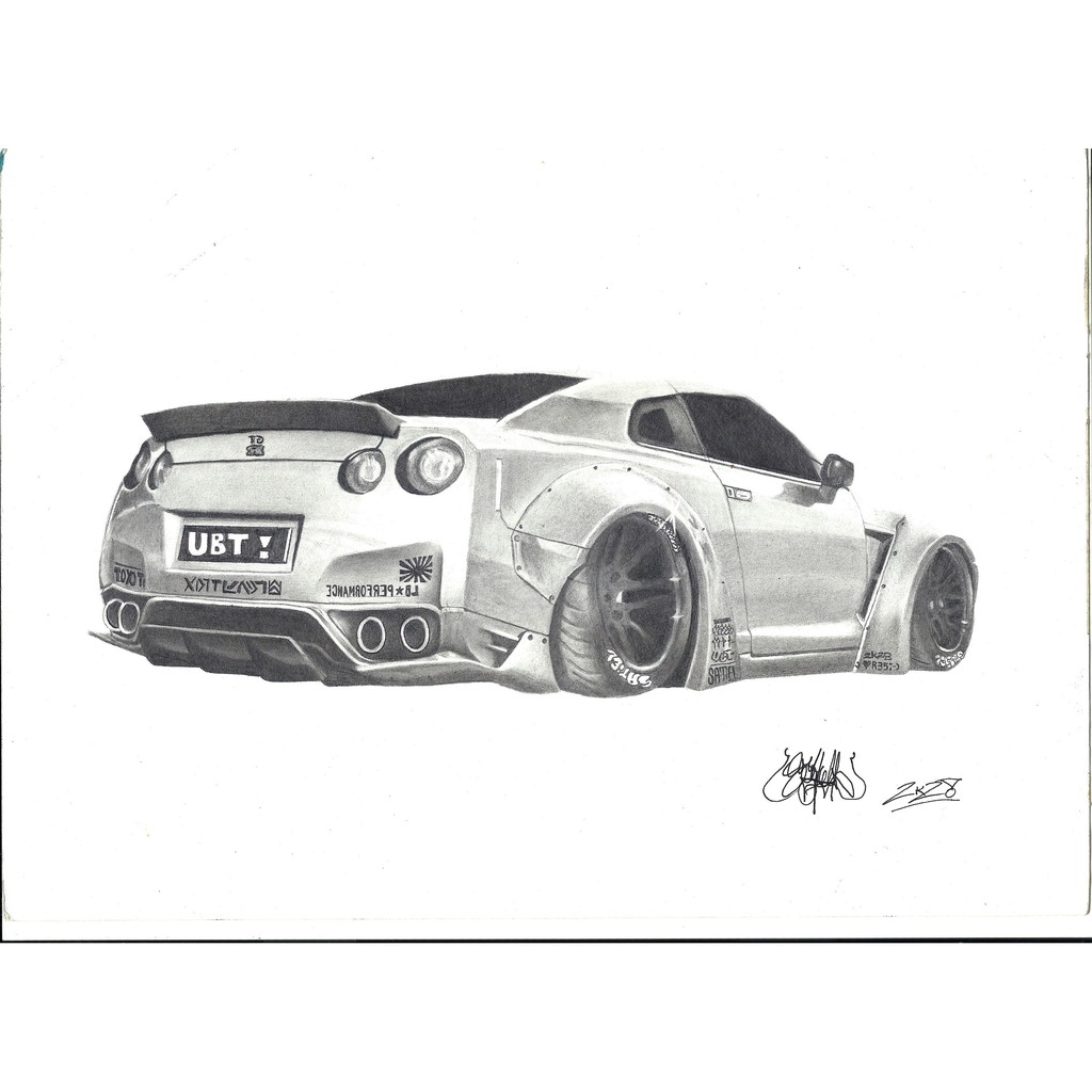 Desenho Realista do Skyline GTR R35 | Shopee Brasil