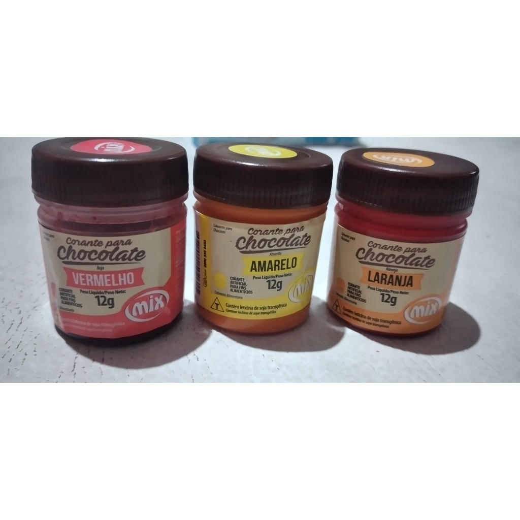 Kit de 3 Corantes de Chocolate Mix 12g | Shopee Brasil