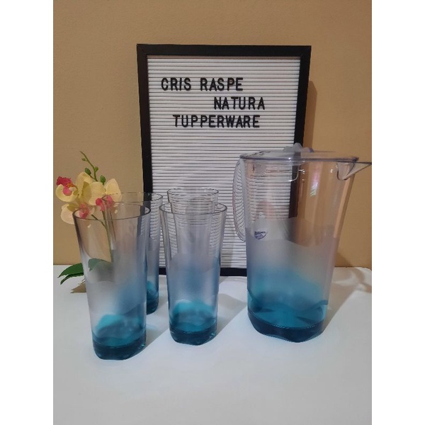 Jarra e Copo Super Luxo Azul Conjunto em Policarbonato Tupperware ...