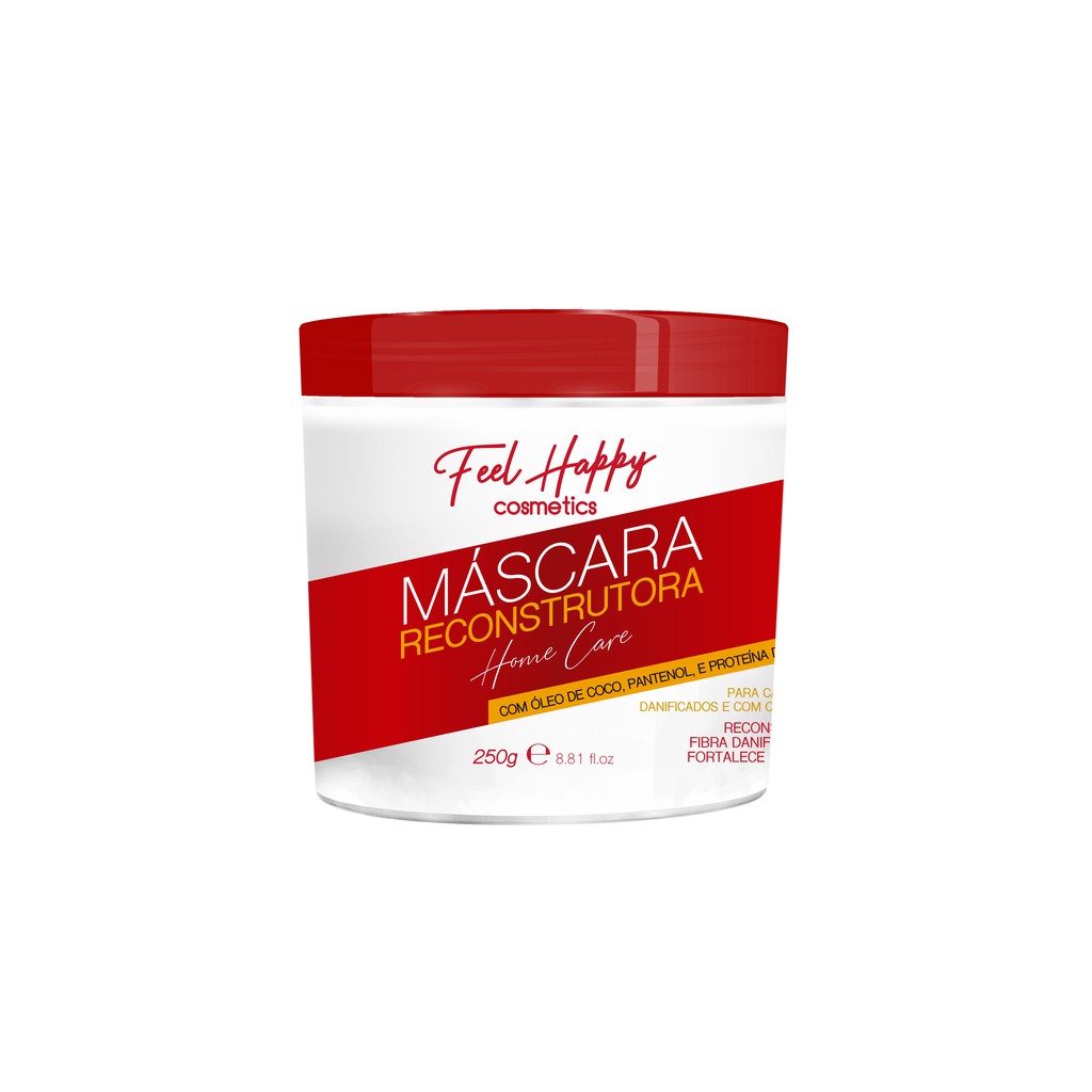 Máscara Reconstrutor 250gr Feel Happy Cosmetics | Shopee Brasil