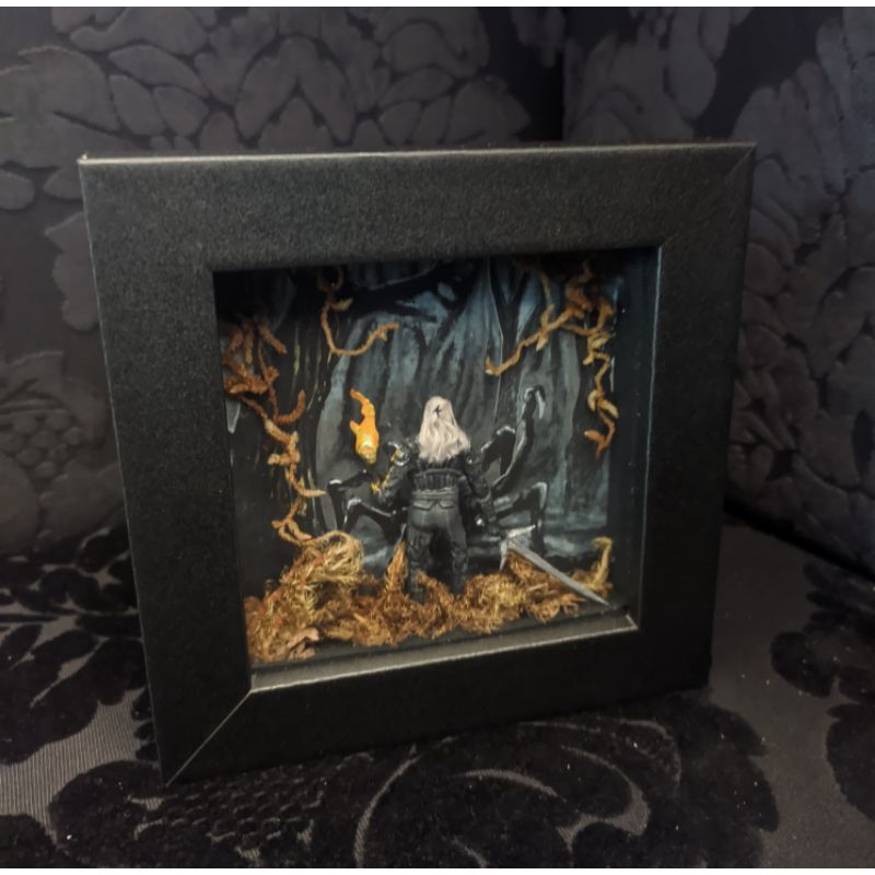 Mini diorama - The witcher / Quadro 3d / Geralt | Shopee Brasil