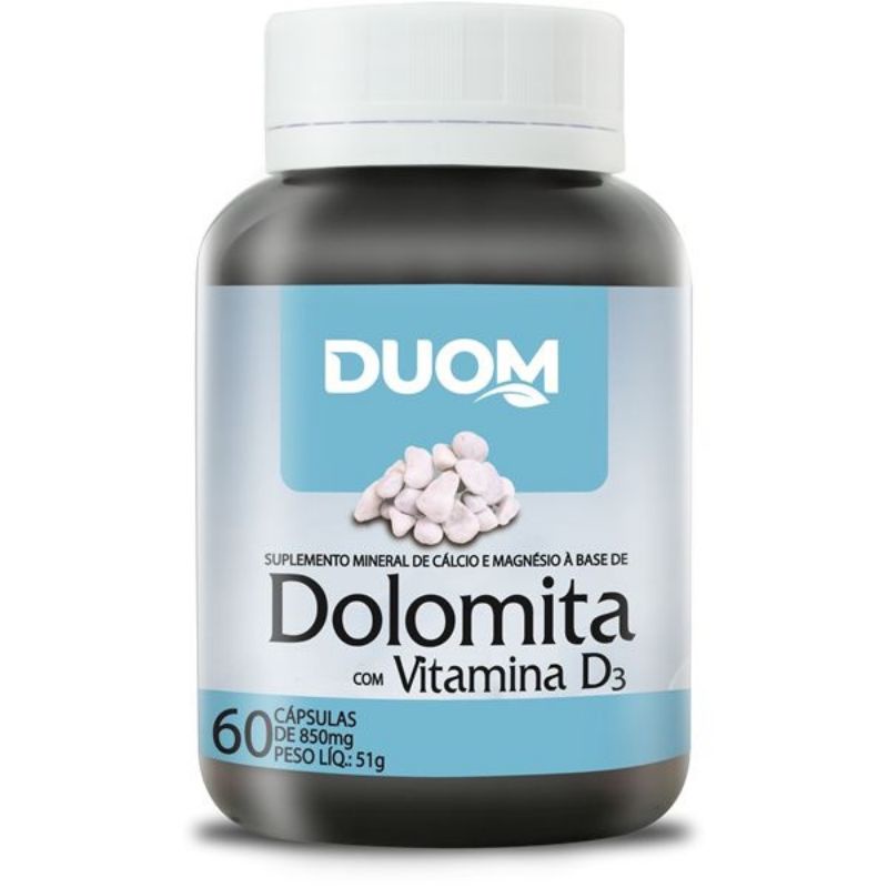 Dolomita Com Vitamina D - 60 Cápsulas 850mg - Duom | Shopee Brasil