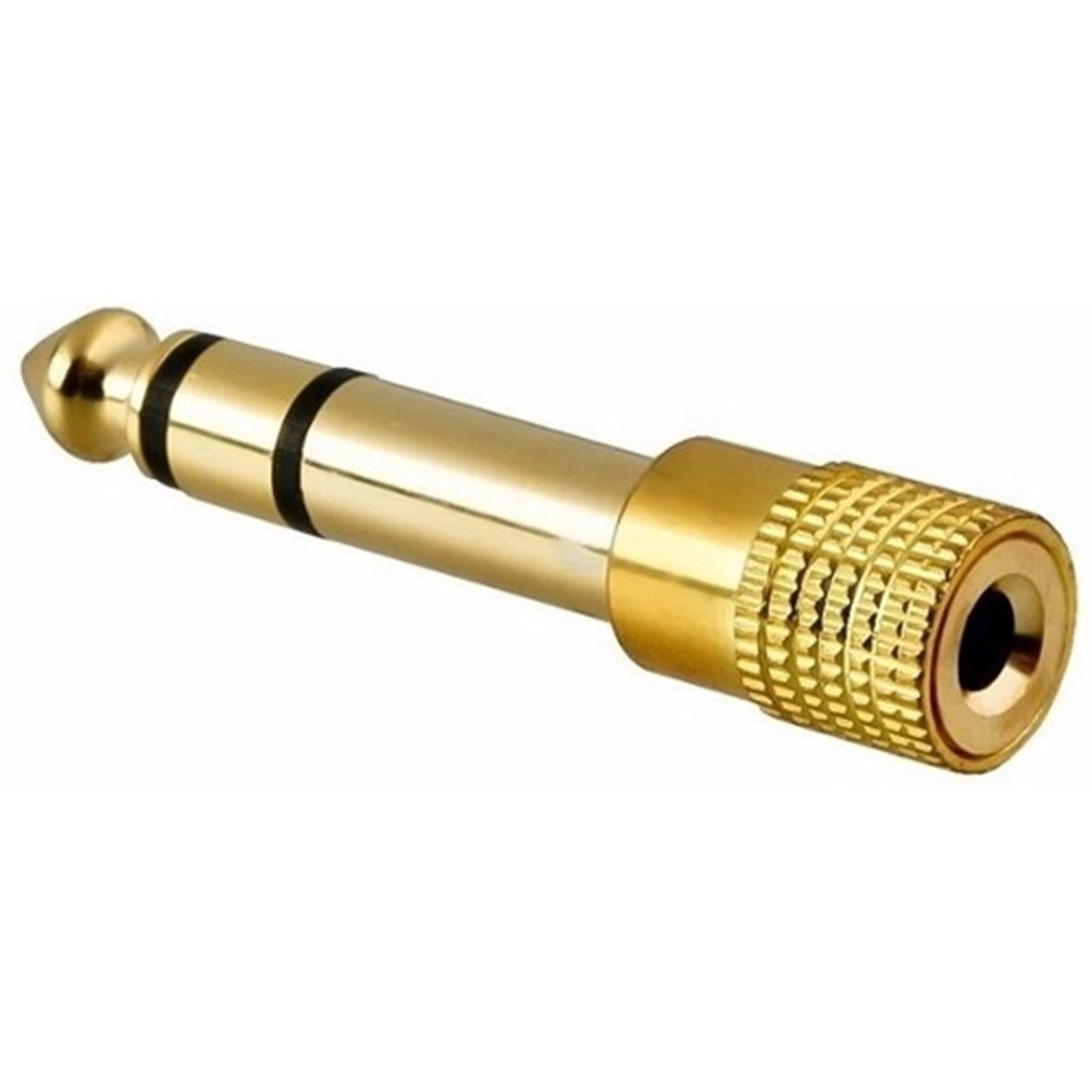 Plug Adaptador P2 Fêmea Para P10 Macho Stereo 18K Gold Qualidade ...