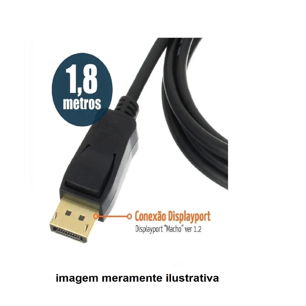 CABO DISPLAYPORT PARA HDMI FULLHD 1,80 METROS | Shopee Brasil