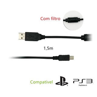 Cabo V3 com Filtro Mini USB Para Carregar CONTROLE WIRELESS DE ...