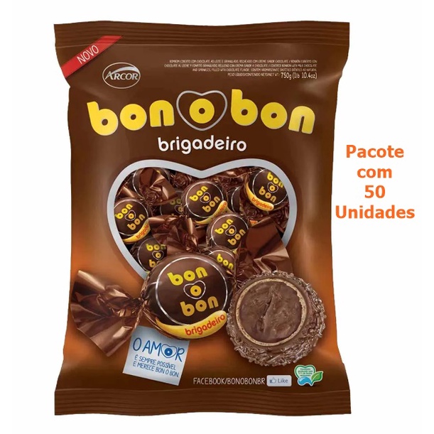 bombom brigadeiro arcor 50 unidades - bon o bon | Shopee Brasil