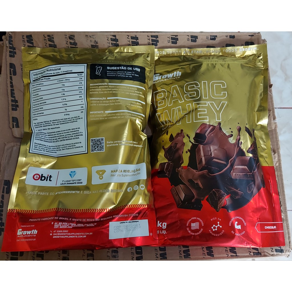 Basic Whey Protein 1kg Growth Supplements Shopee Brasil