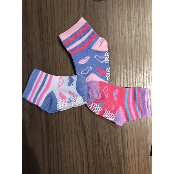 kit 3 pares meia infantil menina 0 a 2 anos tds com antiderrapante ...