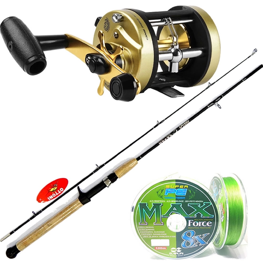 Carretilha Pesca Pesada Perfil Alto Magna 5000 Vara Pesca | Shopee Brasil