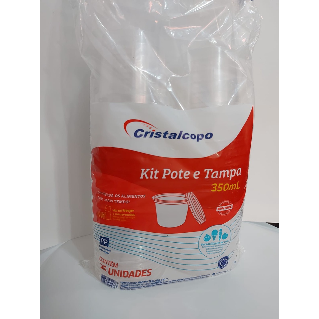 Pote de Bolo 350 ml - c/25 unidades - Marca : Cristalcopo | Shopee Brasil
