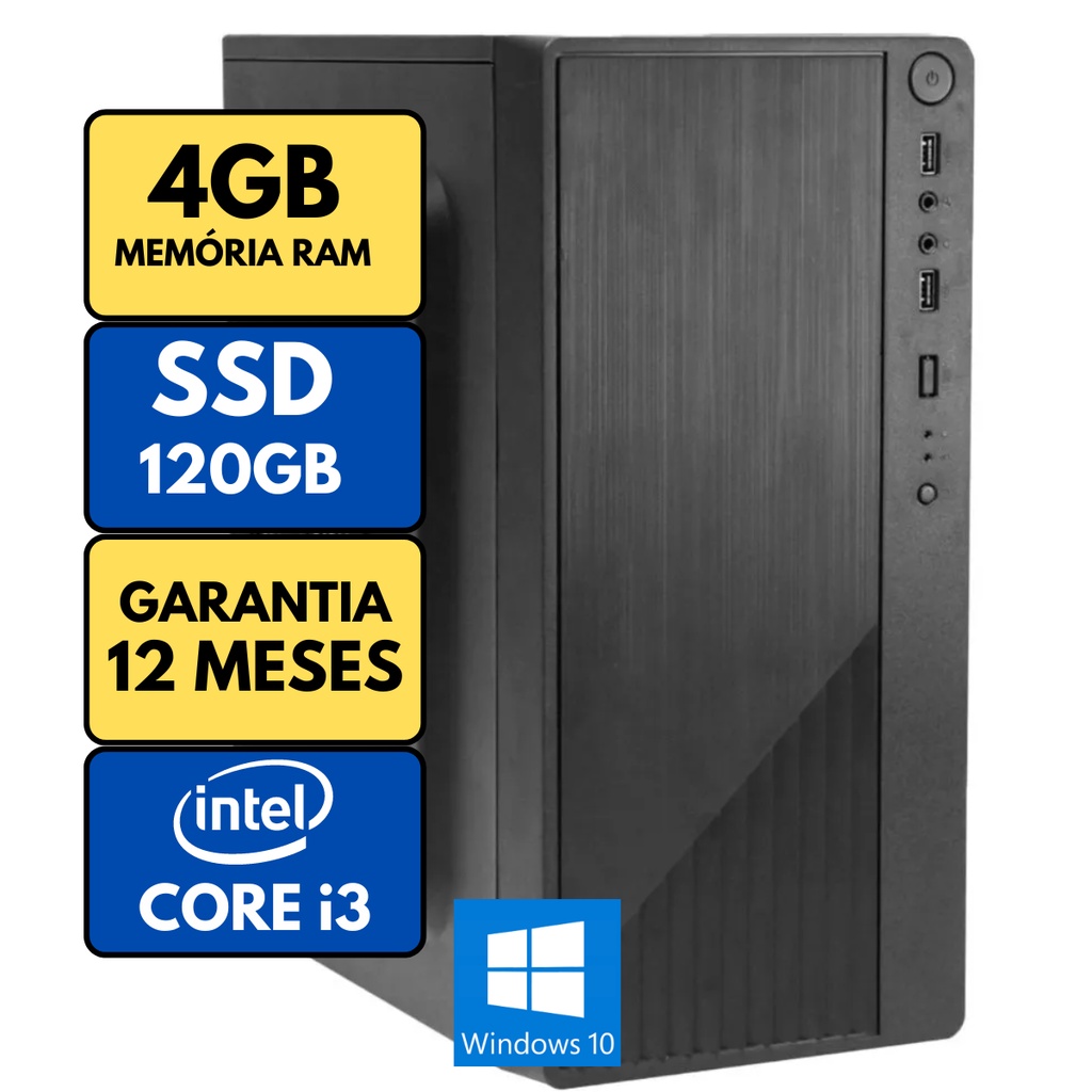 Computador Intel Core I3 4gb Ssd120gb Hdmi Windows10 Desktop | Shopee ...