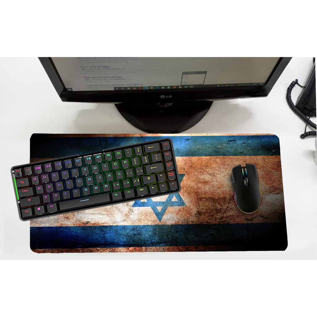 Mouse Pad /Desk Pad Grande 30x70cm - Linha Bandeira Israel | Shopee Brasil