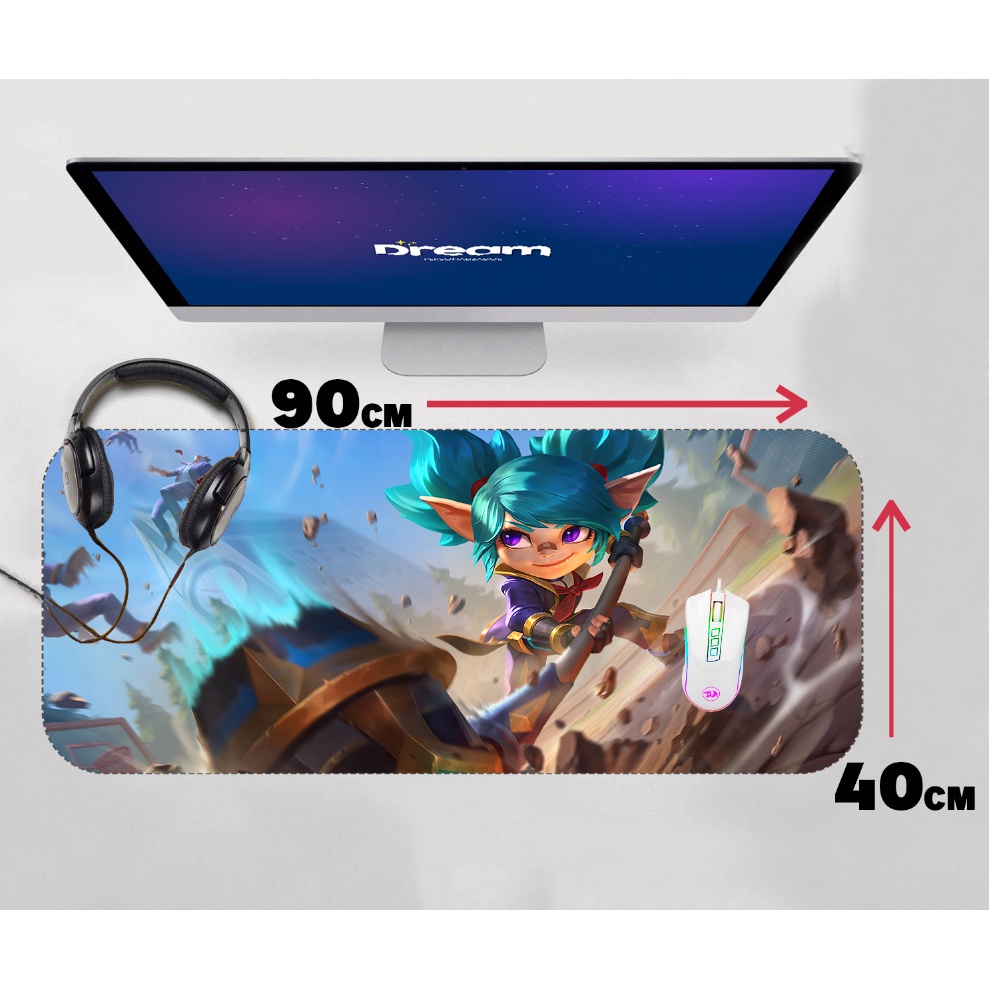 Mouse Pad Gamer Poppy League of Legends LOL Extra Grande 90x40 70x30 ...