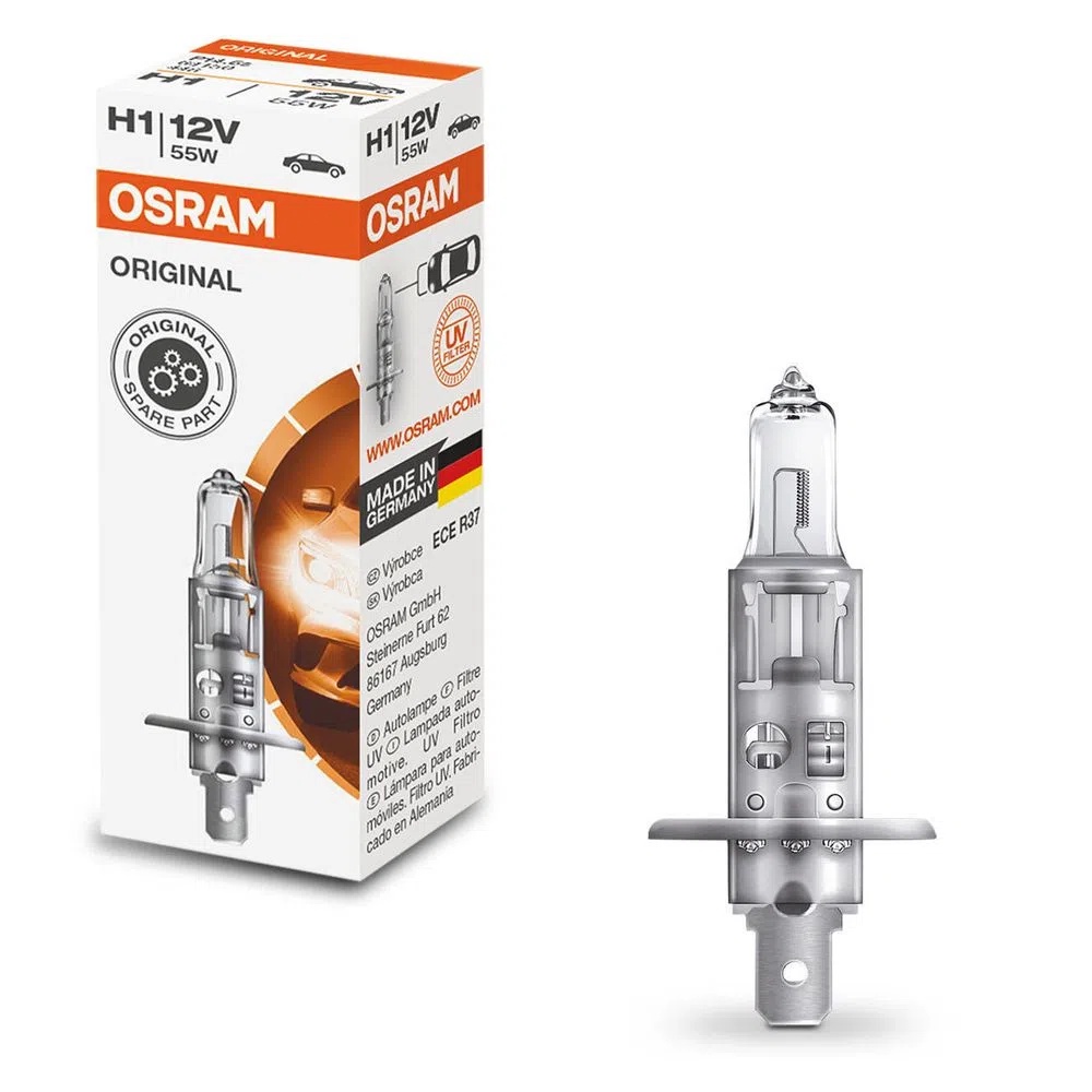 Lâmpada Farol Carro Linha Leve H1 H3 H4 H7 H8 H11 H16 HB3 HB4 12V Osram Original Standard ...