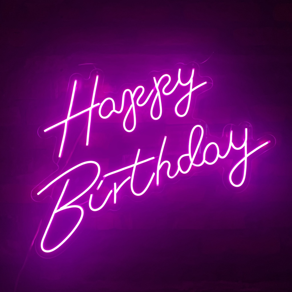 Placa Luminária Neon Led - HAPPY BIRTHDAY NEON | Shopee Brasil