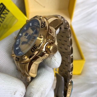 Relógio Invicta 25851 Speedway Turbine Automático Masculino Dourado 18K ...