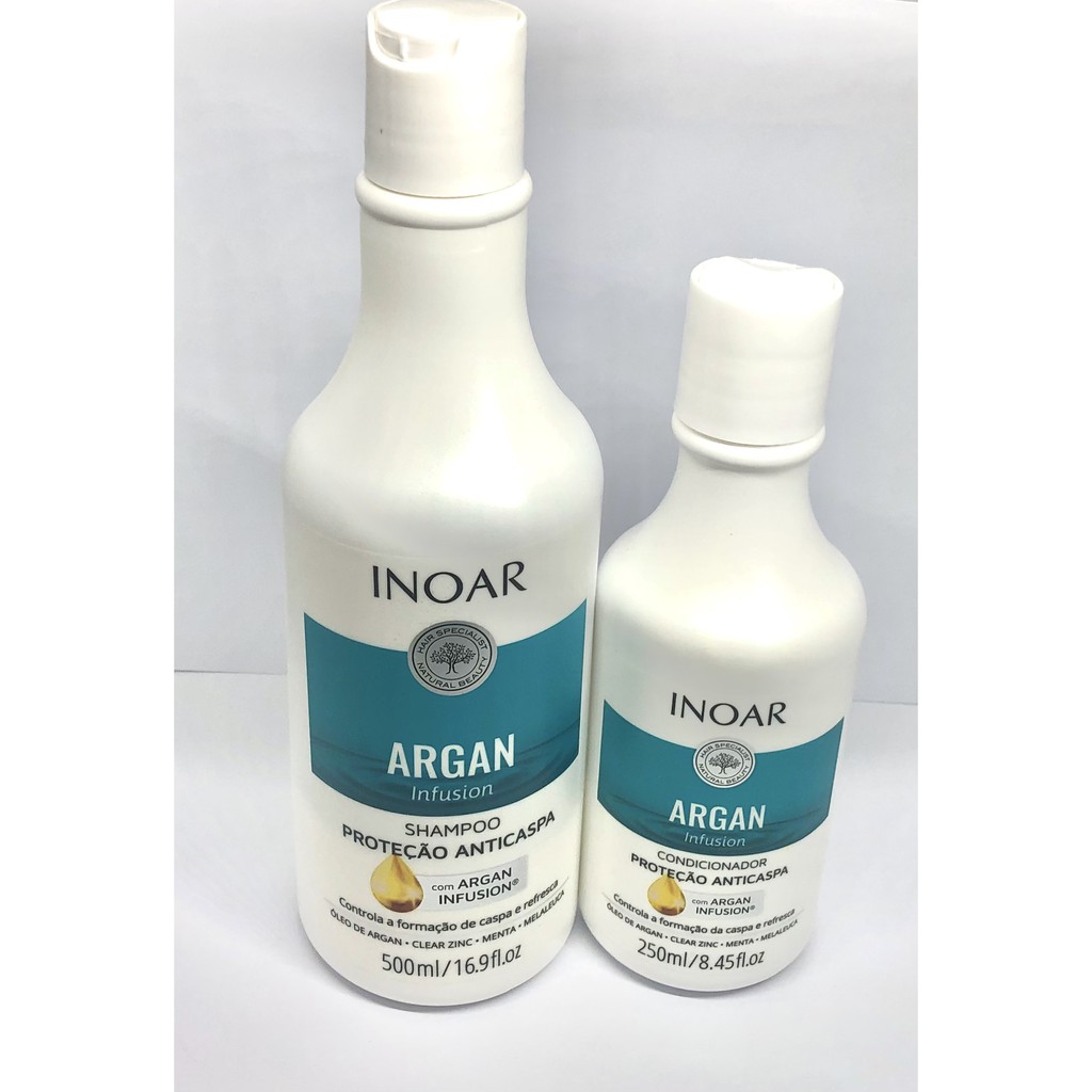 Kit inoar shampoo e condicionador argan infusion proteção anticaspa ...