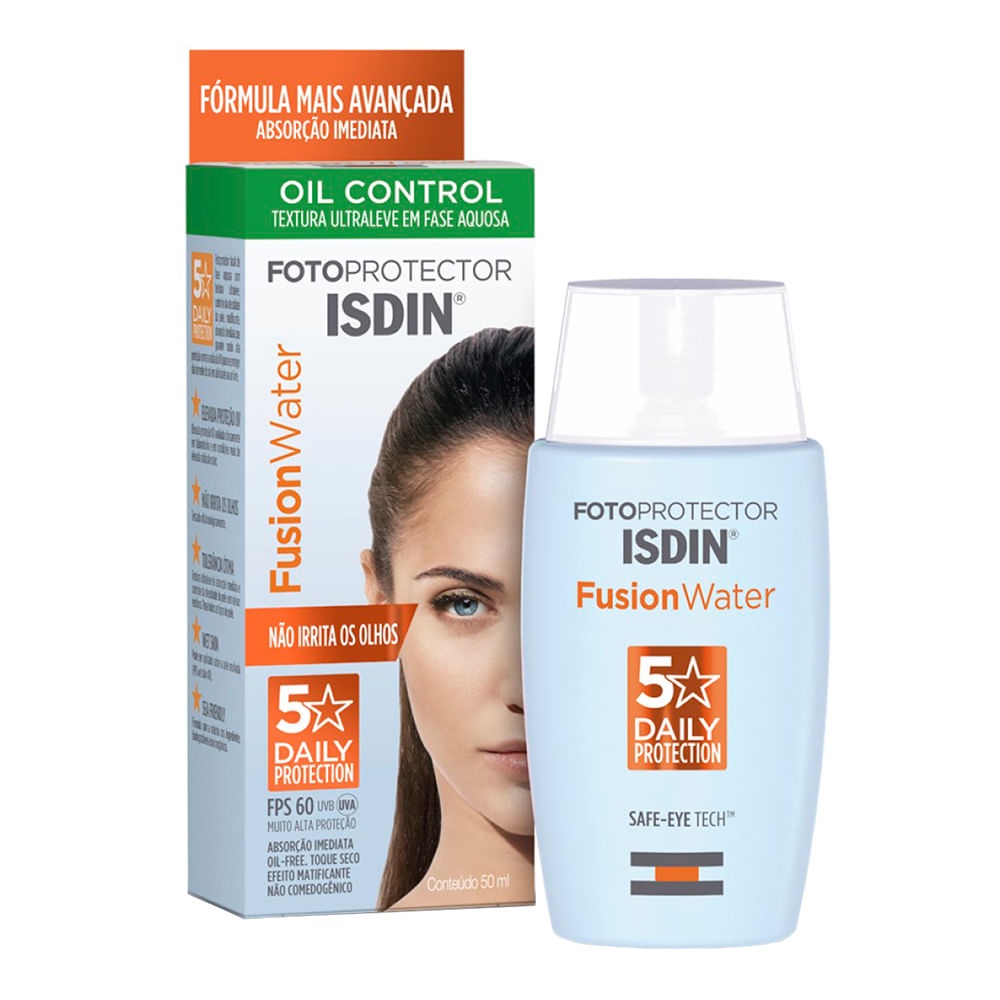 Protetor solar facial isdin fusion water oil control fps 60 50ml | Shopee Brasil