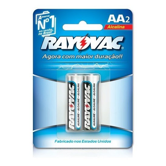 Pilha Alcalina Rayovac Aa2 1.5v Cartela C/ 2 Unidades | Shopee Brasil