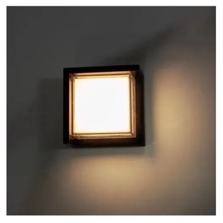 Arandela Mini Iglu Preta Quadrada 8w 3000k Ip65 Opus Led | Shopee Brasil