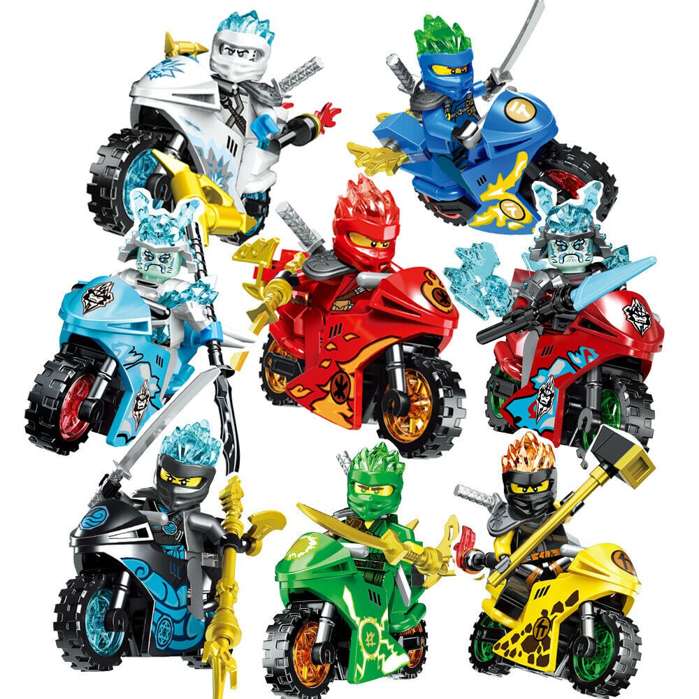 Kit com 8 Bonecos Com as Motos Ninjago 61082 Blocos de Montar ...