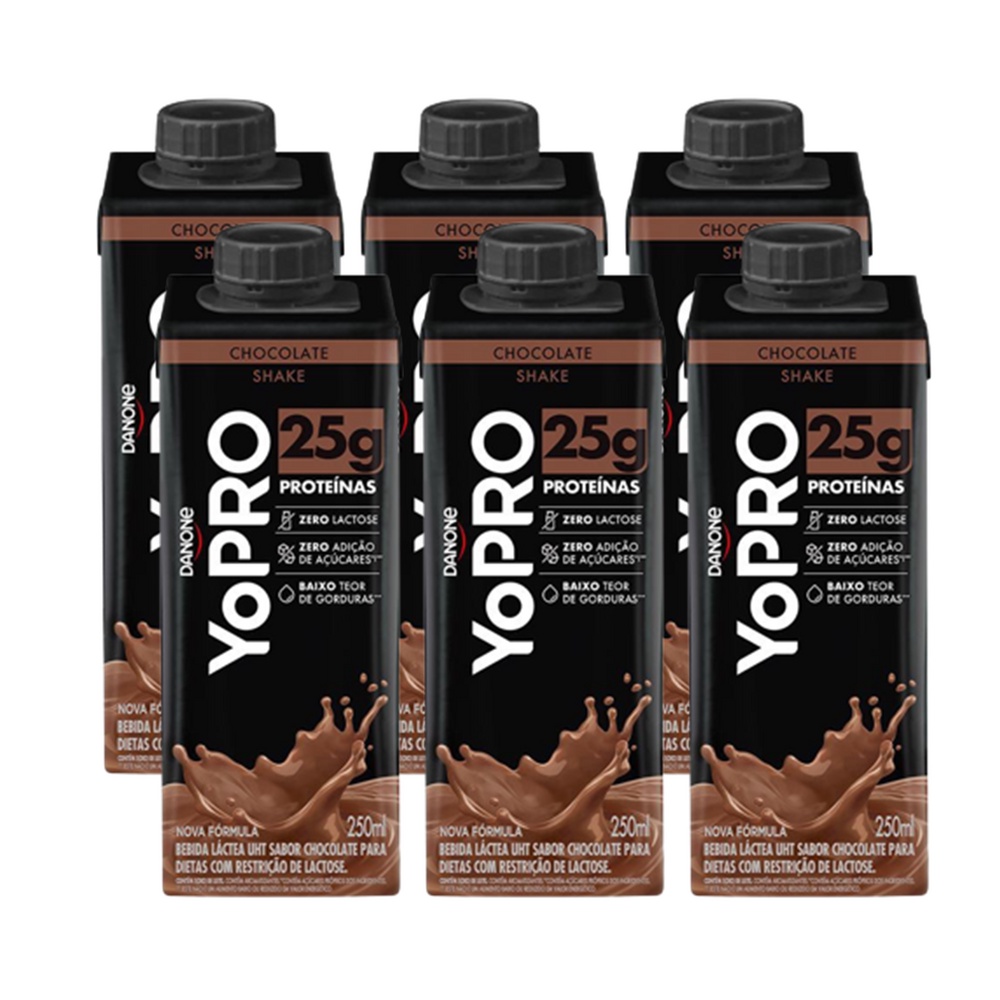 Pack com 6 Unidades YoPRO Chocolate 25G Protein 250ml - Corre Que Ta ...