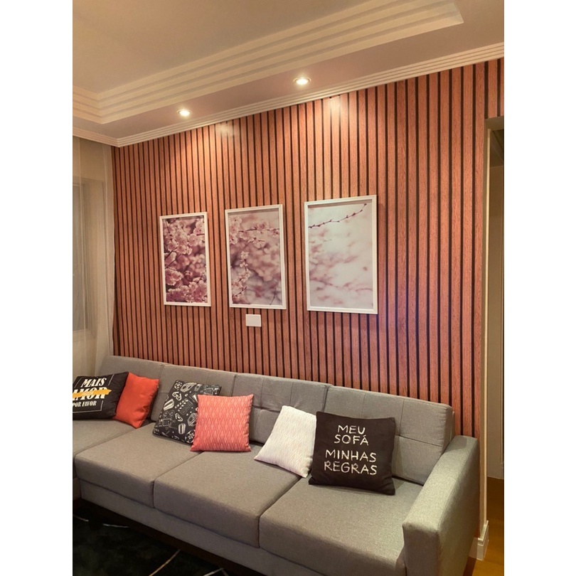 Papel de Parede Ripado Ripas Madeira Adesivo Autocolante 3mx58cm - SKU ...