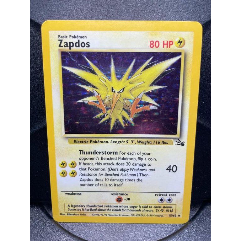 Zapdos 15/62 Fossil Pokemon TCG Vintage Antigo | Shopee Brasil