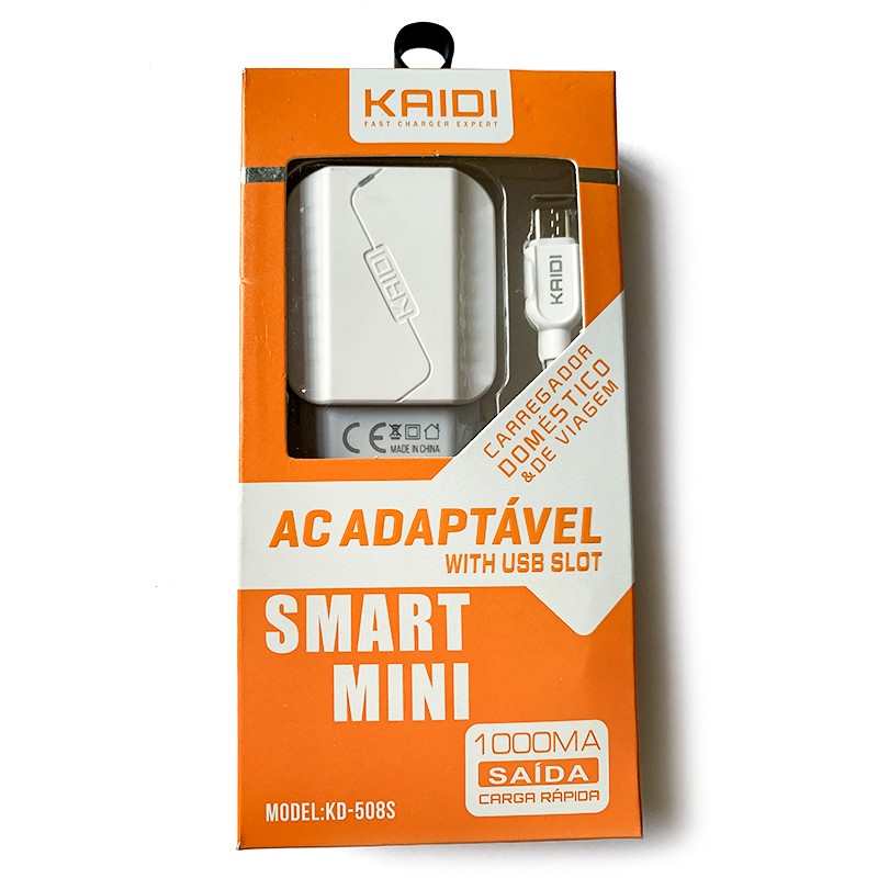 Carregador Com Cabo Usb V8 Carregador De Parede Kaidi Original Kd-508s Rápido Micro Usb (kd-508s ...